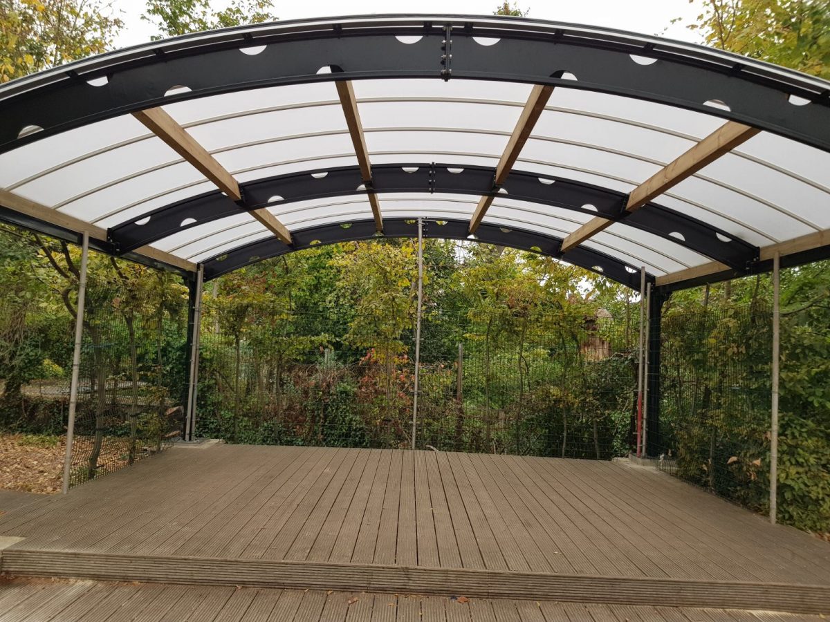 Another bespoke steel canopy installed in London - Setter Play