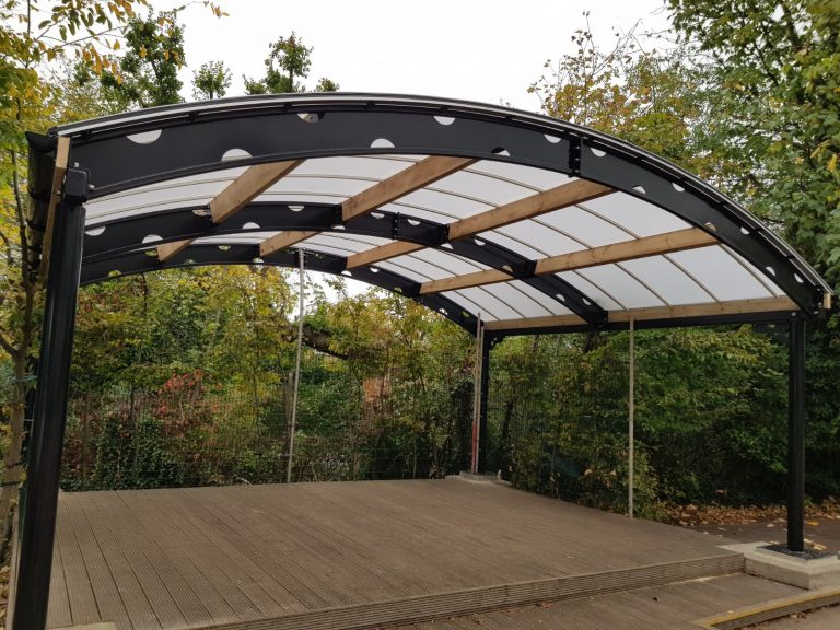 Another bespoke steel canopy installed in London - Setter Play