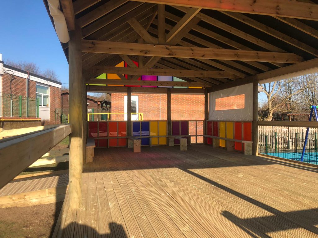 Stunning outdoor classroom completed at Watling View School - Setter Play