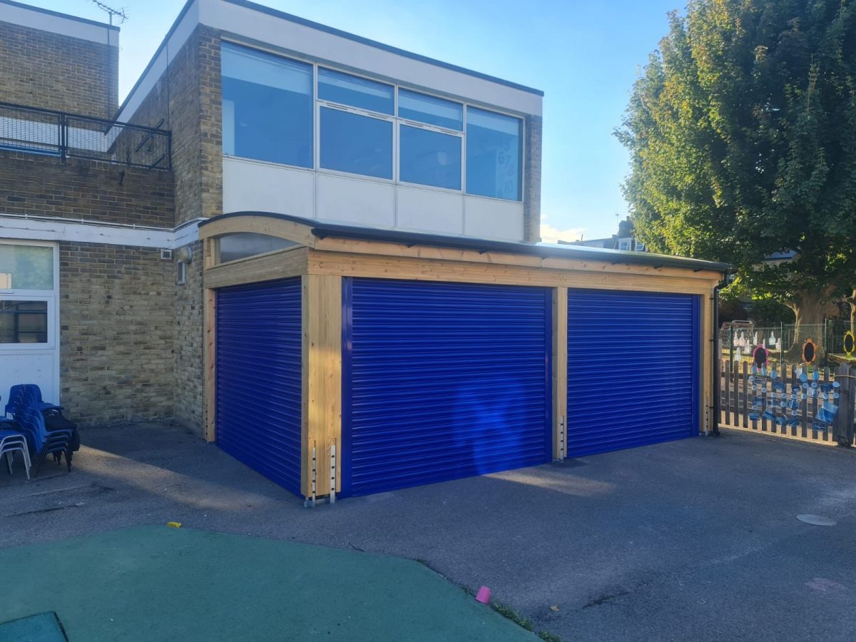 Roller-shutter Canopy Completed for London - Setter Play